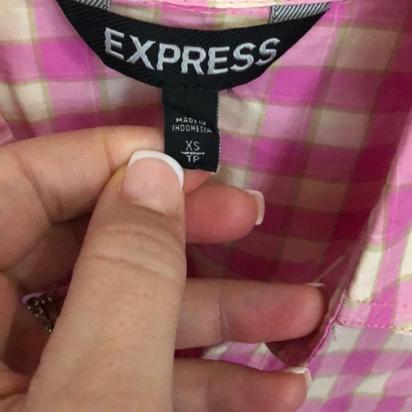 Express | Tops | Express Pink Button Down Shirt | Poshmark